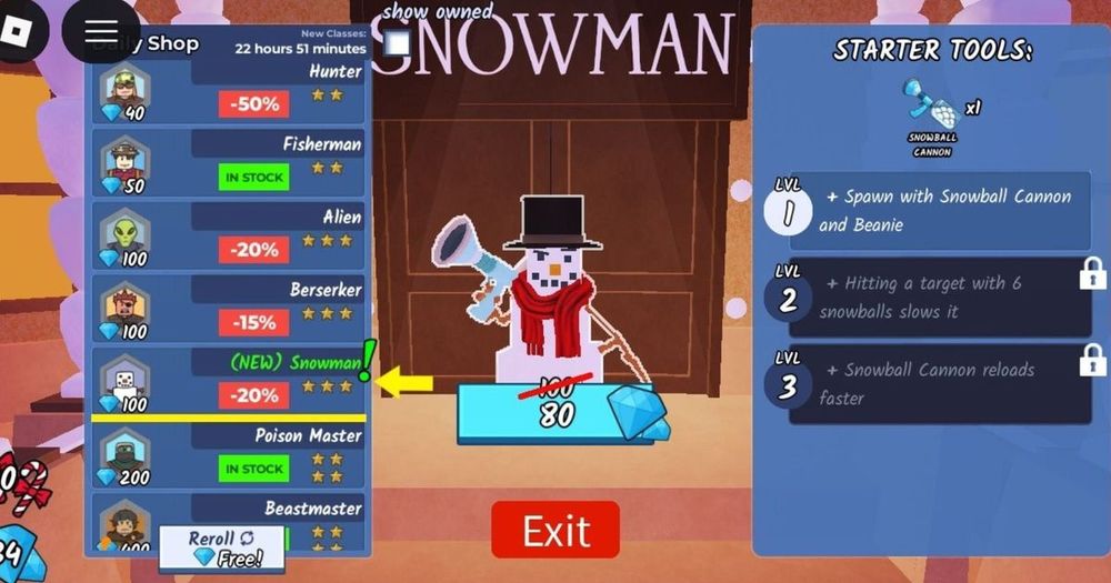 99 Nights in the Forest Snowman Class Guide | GAM3S.GG