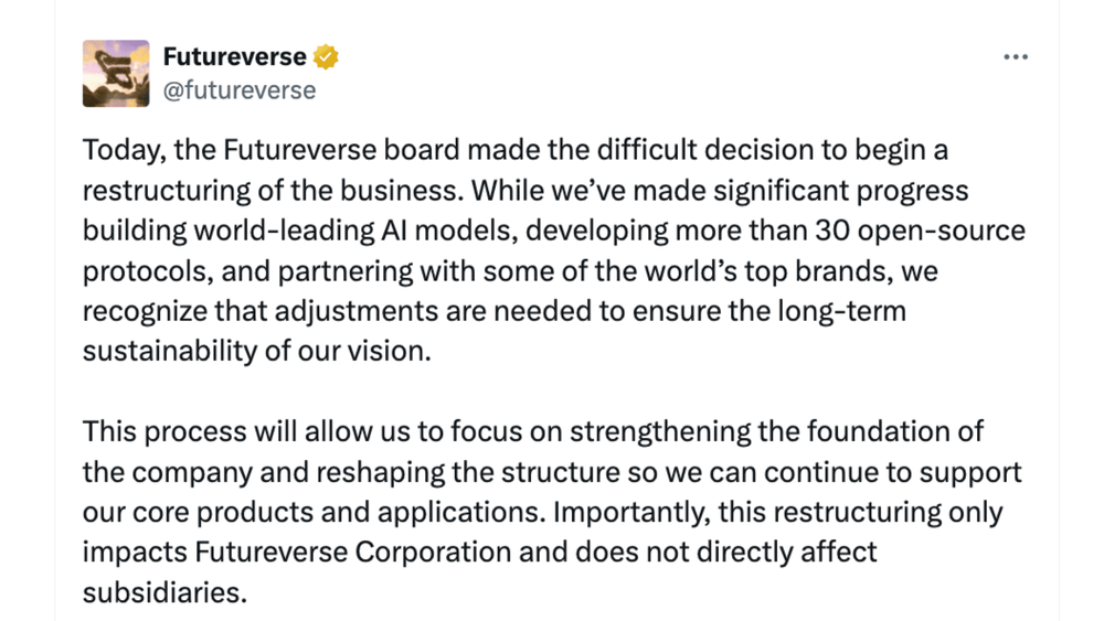 Futureverse Pivots to Focus on AI | GAM3S.GG