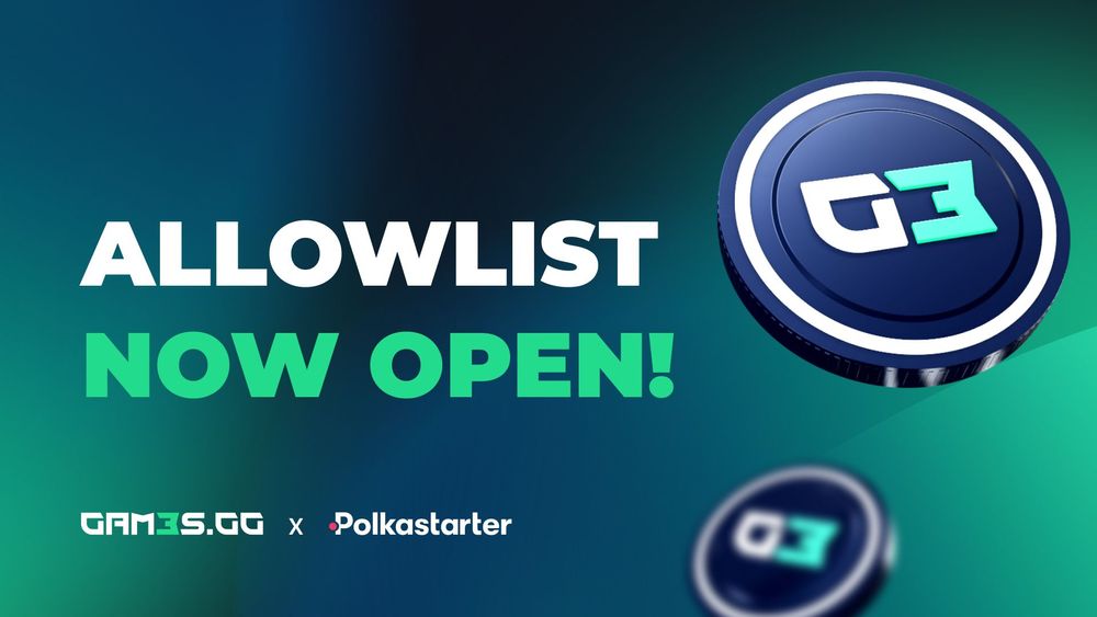 Polkastarter Allowlist Now Open for $G3 | GAM3S.GG