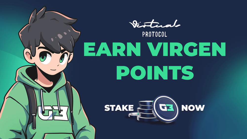 Unlock Virgen Points by Staking $G3 on Virtuals | GAM3S.GG