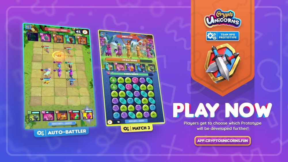 Crypto Unicorns Launch Team RPG Mini Games | GAM3S.GG